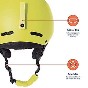 Retrospec Traverse H3 Youth Ski & Snowboard Helmet , Matte Lime, Small (52-55cm)