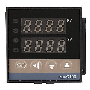 REX-C100 Temperature Controller, REX-C100FK02-M*an PID Digital Temperature Controller Relay Output Thermostat AC 250V Temperature Control Switch
