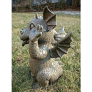 Pacific Giftware Garden Dragon Taunting Dragon Garden Display Decorative Accent Sculpture Stone Finish 10 Inch Tall