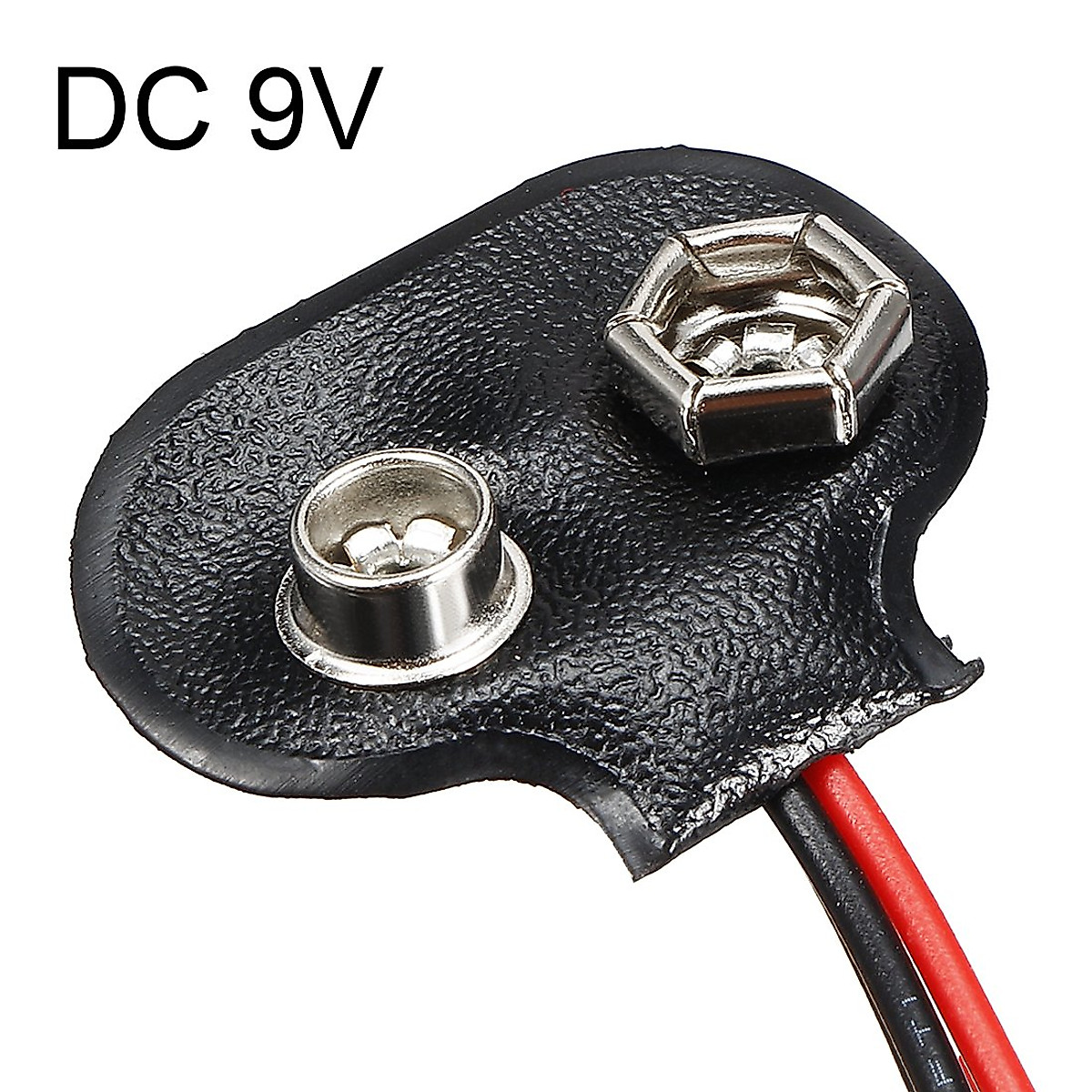 uxcell 3pcs DC 9V Battery Clip T-Type Buckle Connector Faux Leather Housing Lead Wire 12cm Long