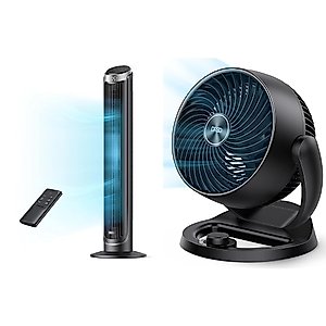 Dreo Tower Fans for Home, 90° Oscillating Fans for indoors, 4 Modes 5 Speeds & Fans for Home Bedroom, Table Air Circulator Fan for Whole Room, 9 Inch,2023 New Desk Fan for Office, Kitchen, Home