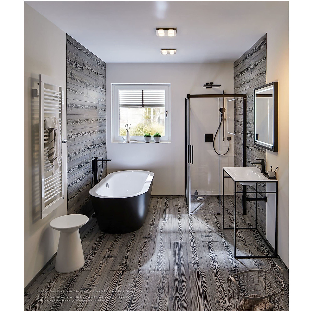 hansgrohe Raindance Select S Low Flow 5-inch Handheld Shower Head Modern 3 -Spray PowderRain, Rain, Whirl 26036001