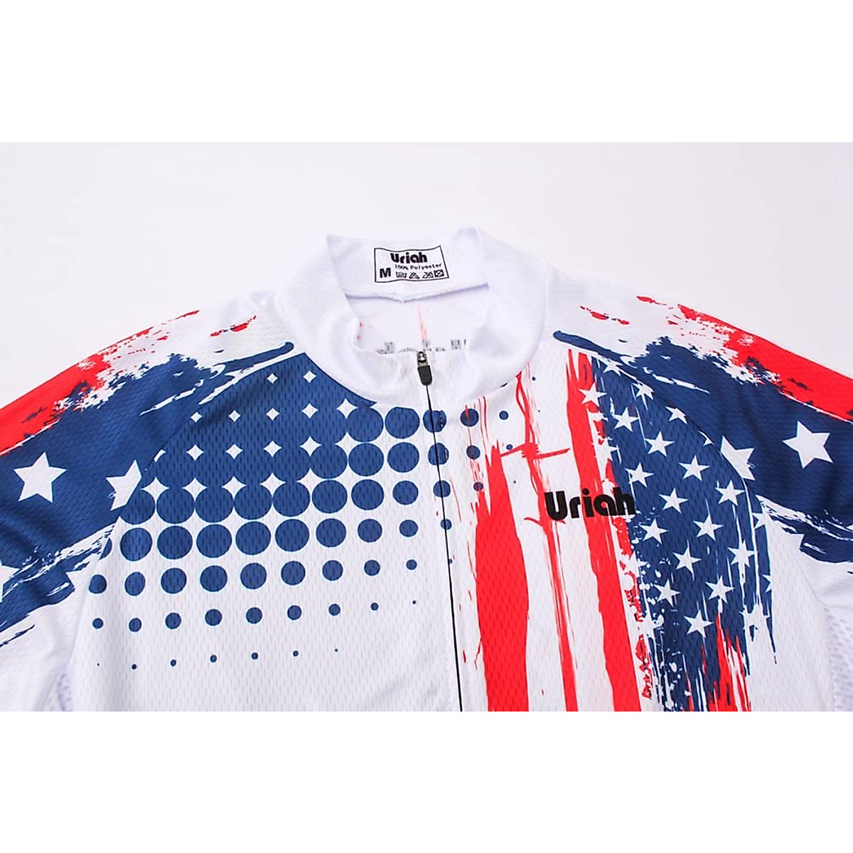 XUNQI Men's Cycling Jersey Long Sleeve Reflective with Rear Zippered Bag American Cycling Team Size M