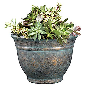 Classic Home & Garden 10509D 377R 9" Alena Planter, Weathered Copper