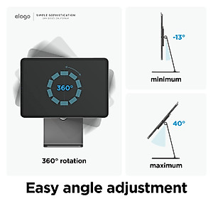 elago Premium iPad Magnetic Stand Designed for iPad Pro 12.9"(5th,4th Gen), iPad Pro 11"(3rd,2nd Gen), iPad Air 10.9"(5th,4th Gen), iPad Mini 8.3"(6th Gen), iPad 10.9"(10th Gen) [Dark Grey]