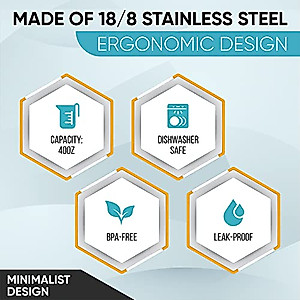 HELCIUM Travel Quencher Tumbler with Lid and Straw – Practical Tumbler with Handle for Water, Coffee, Tea, Juice –Hot and Cold 40oz Tumbler with Handle –Insulated Stainless Steel Tumblers