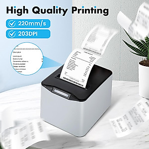 NUCOUN Thermal Receipt Printer,80mm USB POS Printer,Auto Cutter,Support Cash Drawer,Support Windows/Mac/Linux,Printer for Home Office Restaurant