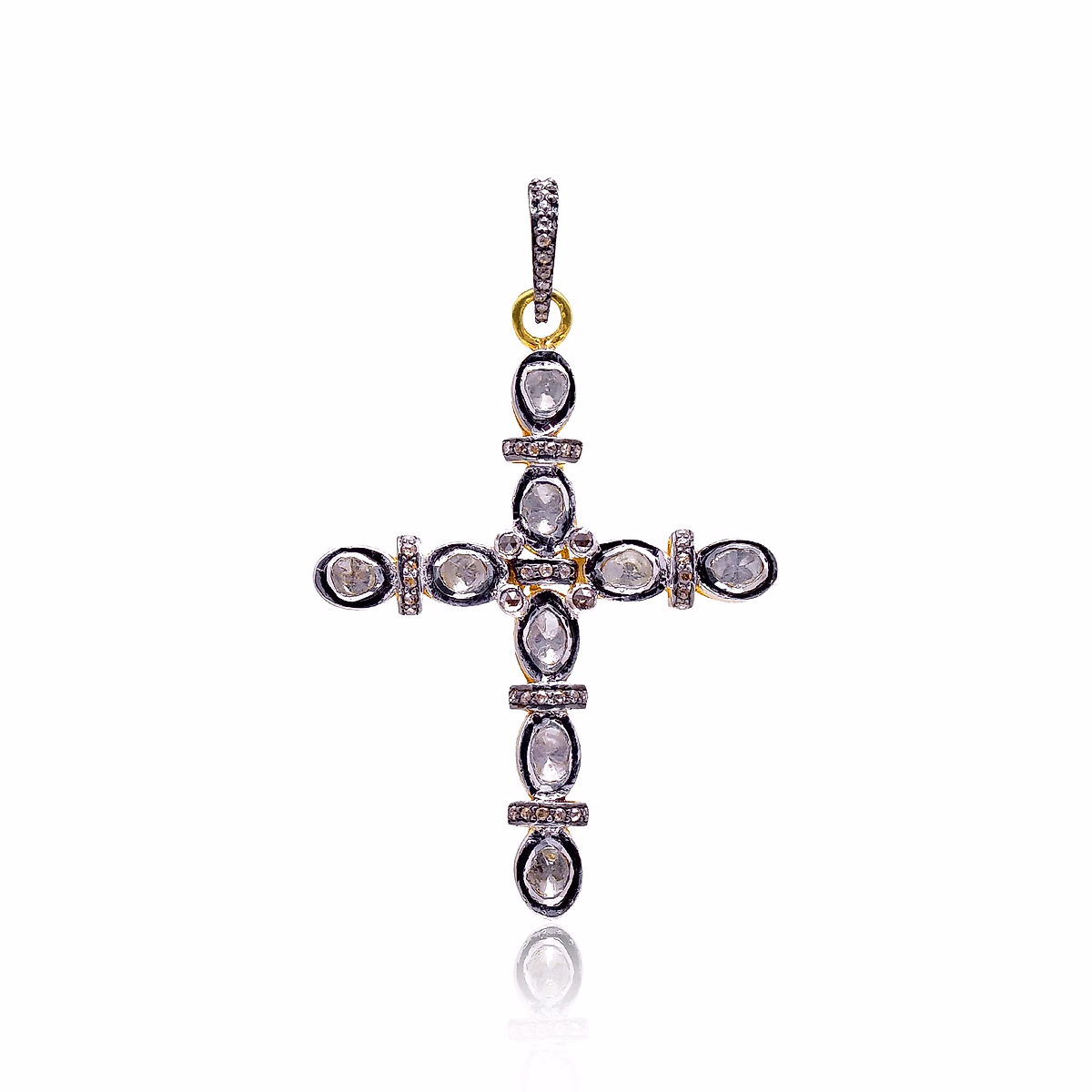 Shweta Creations Diamond Studded Cross 925 Sterling Silver pendant | 0.87 Cts Natural Diamond (I2-I3 Clarity) pendant | Ideal Gift for Her