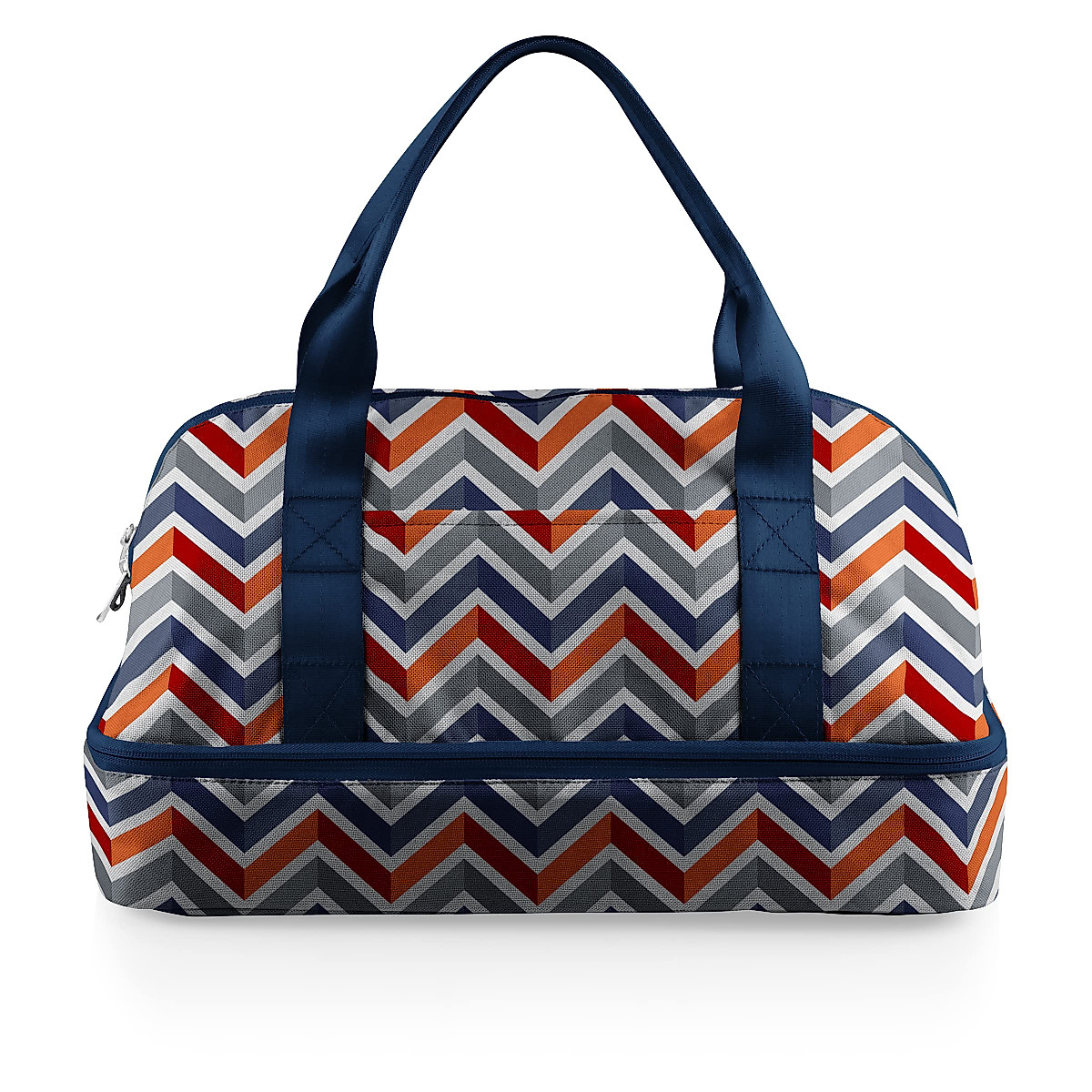 ONIVA - a Picnic Time brand Potluck Casserole Carrier, Insulated Thermal Food Carrier, Insulated Casserole Carrier, Navy Blue, Orange, & Gray Pattern