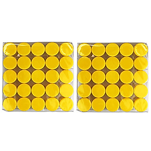 50 New Empty 5 Grams Acrylic Clear Round Jars - BPA Free Containers for Cosmetic, Lotion, Cream, Makeup, Bead, Eye shadow, Rhinestone, Samples, Pot, Small Accessories 5g/5ml (YELLOW LID)