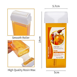 anmas rucci Hair Removal Wax, Depilatory Wax Cartridge, Honey Heater Waxing, 100 ml, for Professional or Home Uses, Legs, Arms, Underarm, Bikini Line