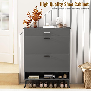 AWQM Shoe Cabinet, Grey