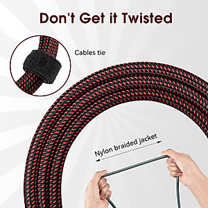 OTraki 3FT Guitar Cables 2 Pack Electric Guitar Chord 1/4 Inch Straight to Right Angle 6.35mm Gold Plated TS Plug Nylon Connect Guitar Instrument Cable for Guitar Bass Drum Audio Device 1M