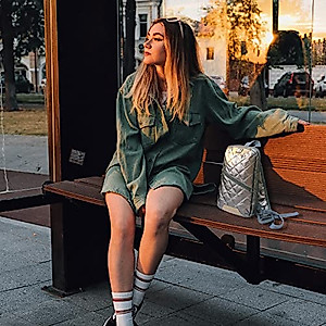 GBLQ PLUS Sling Bags, Iridescent Crossbody Shoulder Puffer Backpack for Women Men, Travel Hiking Small Chest Bag Daypack (Metallic Amber)