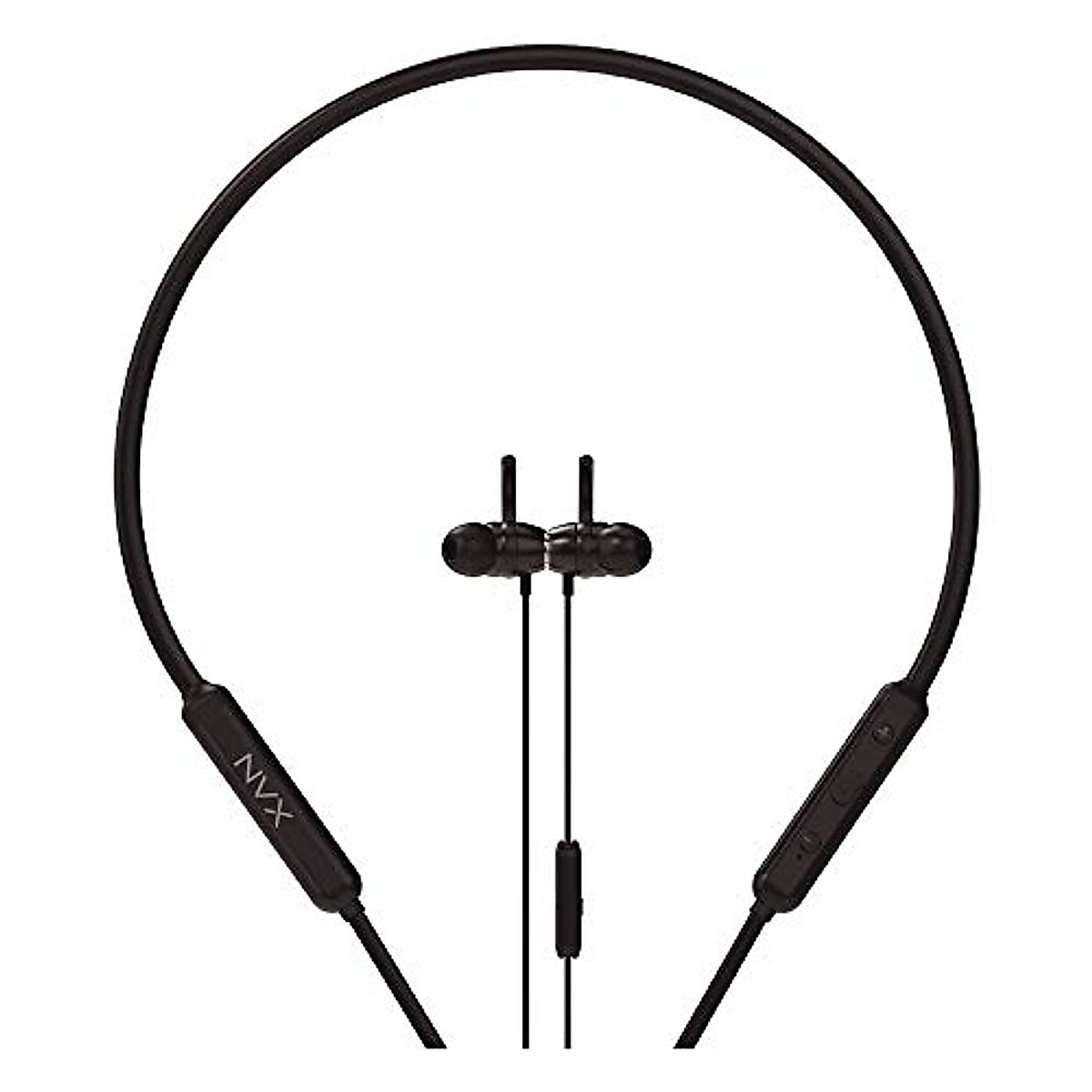 NVX NekTek2 Behind-The-Neck Bluetooth Wireless Headphones - 10 Hour Playback Time - ComfortMax Memory Foam Tips - Fast 40 Minute Charge Time - Built-in Microphone
