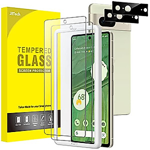 JETech Screen Protector for Google Pixel 7 with Camera Lens Protector, Easy Installation Tool, Tempered Glass Film, Fingerprint ID Compatible, HD Clear, 2-Pack Each
