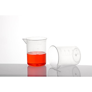 12 Transparent 3.4 Oz Laboratory Measuring Cups, 100ml Plastic Beakers For Scientific Experiments And Liquid Measurement