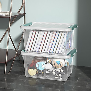 Buyitt 6-Pack Clear Plastic Storage Boxes, 20 Quart Plastic Storage Bins with Lids