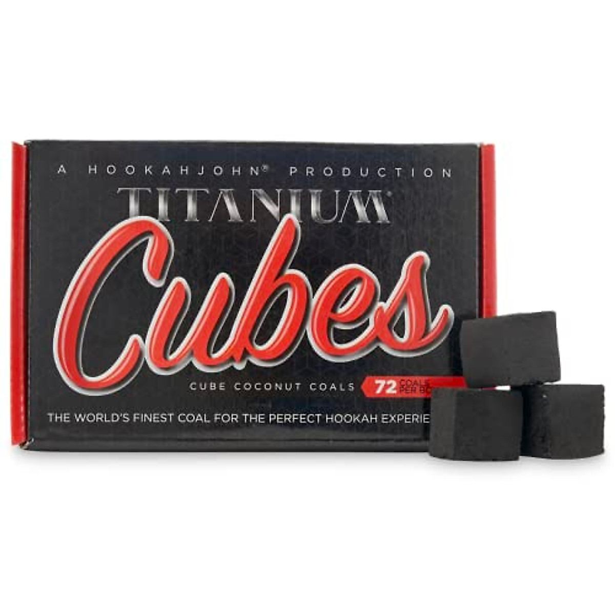 HookahJohn Titanium Coconut Hookah Coals - 72 Count Cubes