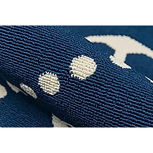 Momeni Rugs Baja Collection Contemporary Indoor Outdoor Area Rug, 3'11" x 5'7", Navy Blue