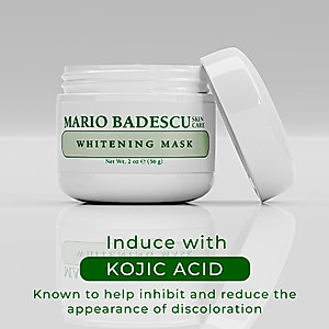 Mario Badescu Kojic Acid Whitening Mask - Illuminating Face Mask for Brightening, Hydration & Discoloration - With Grapeseed Oil, Beeswax & Vitamin E for Smoother, Radiant Skin, 2 Oz