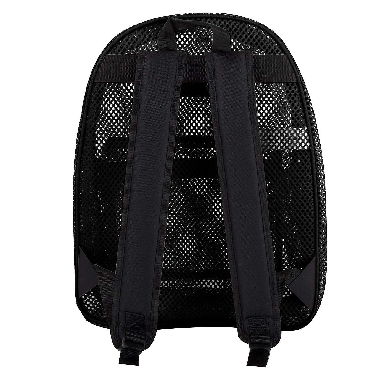 Summit Ridge Mesh Backpacks for Kids, Adults, School, Beach, and Travel, Colorful Transparent Mesh Backpacks with Padded Straps (Black) Large