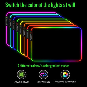 RGB Gaming Mouse Pad with 11 RGB Light up Modes,LED Gaming Pad,Non-Slip Rubber Based Computer Mice mat Medium Size(13.7” x 10.3”)