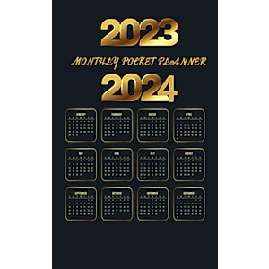 2023-2024 Monthly Pocket Planner: Small 2 Year Calendar Schedule Organizer Start January 2023 to December 2024 with Holidays|Includes Place for Contacts, Notes, Important Dates, and Passwords