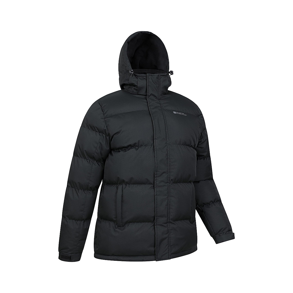 Mountain Warehouse Snow Mens Padded Jacket - Fleece Lined Hood Puffer Black Large