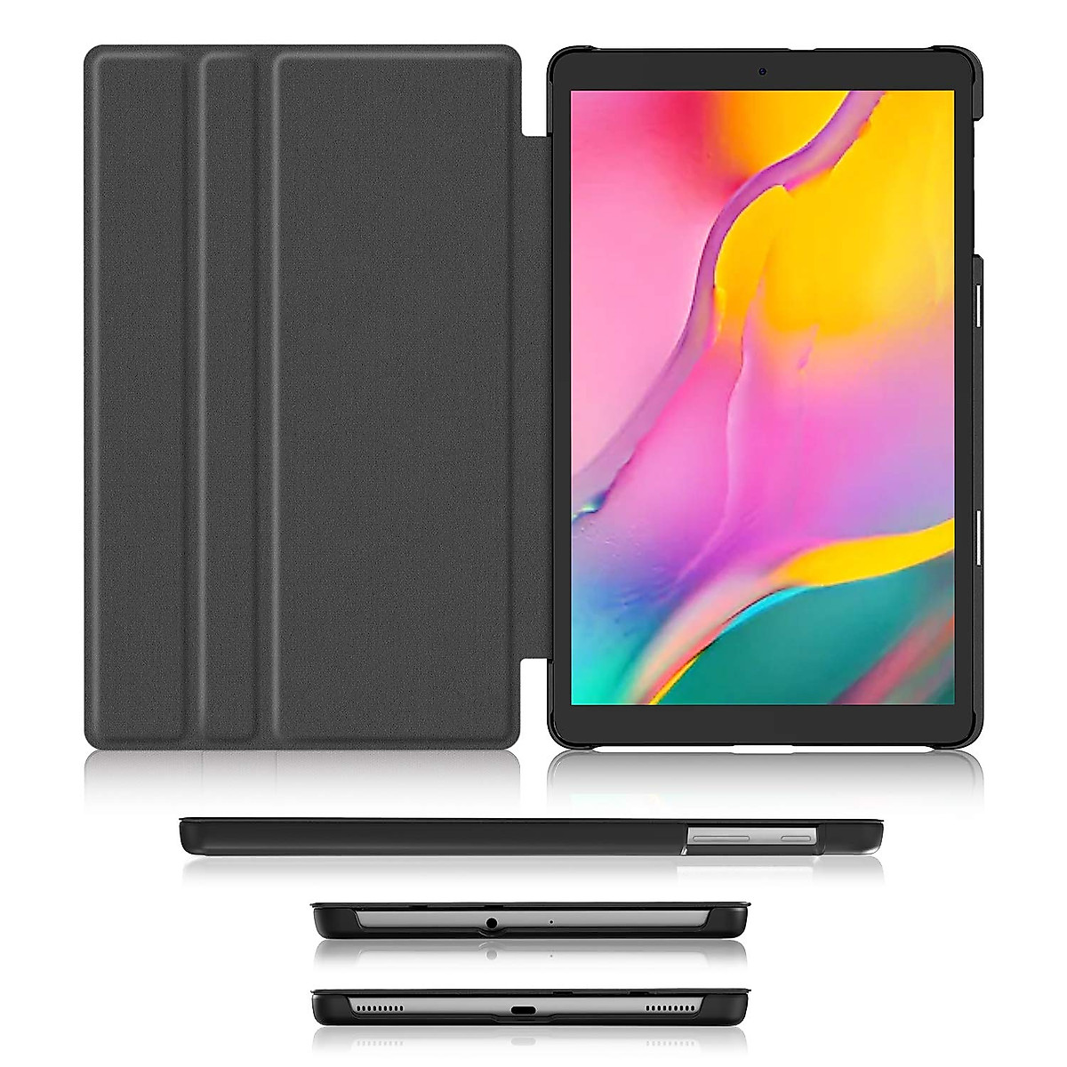 Soke Galaxy Tab A 10.1 Case 2019, Premium Shock Proof Stand Folio Case, Multi- Viewing Angles, Soft TPU Back Cover for Samsung Galaxy Tab A 10.1 inch Tablet [SM-T510/T515/T517],Black