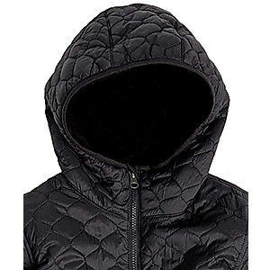 Amazon Essentials Women's Lightweight Quilted Full-Zip Water-Resistant Sherpa-Lined Hooded Puffer Jacket, Black, XX-Large