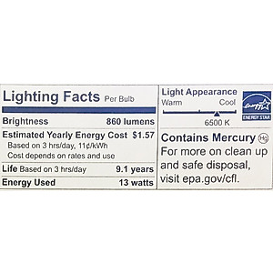 Phillips 420091 13 Watt E26 T2 Daylight Cfl Non-Dimmable Mini Twister Light Bulbs 4 Count