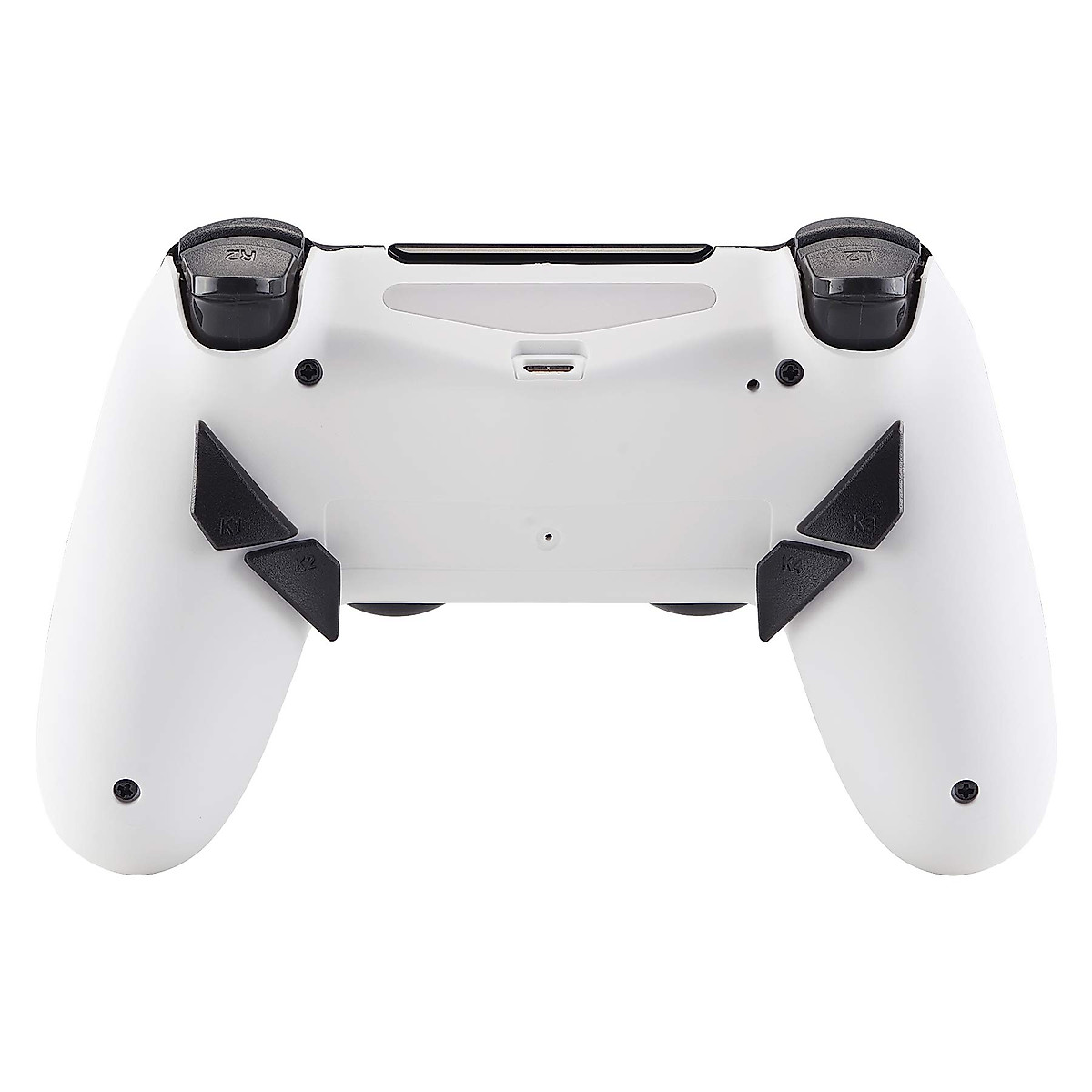 eXtremeRate White Dawn Programable Remap Kit for PS4 Controller with Upgrade Board & Redesigned Back Shell & 4 Back Buttons - Compatible with JDM-040/050/055 - Controller NOT Included
