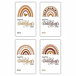 Valentine's Day Gift Tags Stickers, Rainbow Theme Valentine Self Adhesive Stickers(40 Pack), Happy Valentine's Day Gift Wrapping Labels Decorations and Supplies for Boys Girls(QRJBGJ-004)