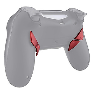 Scarlet Red Replacement Redesigned Back Buttons K1 K2 K3 K4 Paddles for PS4 eXtremeRate Controller Dawn Remap Kit
