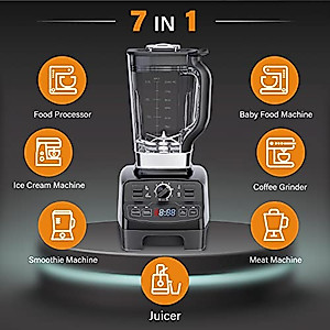 Enfmay Smoothie Blender Maker, 1450W High Performance Blender with 4 Preset Programs, 8 Speeds Control 33000RPM High-Speed, 2L Tritan BPA Free Container, Ice Crush Blender for Smoothie/Ice/Dessert/Nut