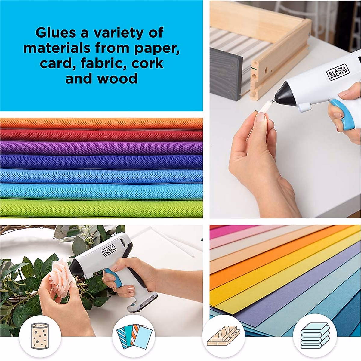 BLACK+DECKER 4V MAX Cordless Glue Gun, USB Rechargeable (BCGL115FF)