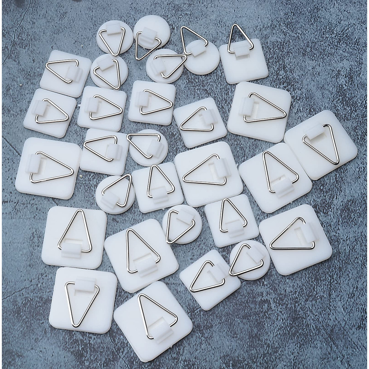 Ruwado 30 Pcs Plate Hanger Invisible Self Adhesive Square Round Wall Dishes Hook Holders for Bathroom Kitchen Office Pictures Photo Frame Wall Art Décor Supplies (30 Pcs)