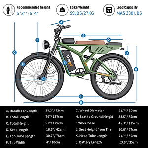 Freego Electric Bike for Adults, 1000W/48V/20Ah, F4 Electric City Bike 24 x 2.4 MTB Tires Ebike Electric Bicycles Removable Battery, 28MPH & 40 Miles, with Rear Cargo Rack