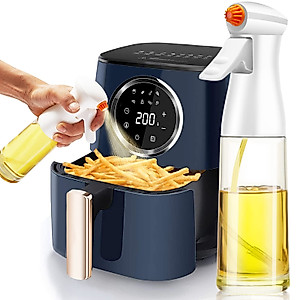Oil Sprayer for Cooking, 200ml Glass Oil Spray Bottle for Kitchen, Olive Oil Sprayer, Oil Mister Spray Bottles, Kitchen Gadgets for Air Fryer Accessories, Olive Oil Dispenser for Baking, Salad, Bbq