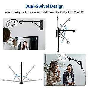 Selens Wall Mount Boom Arm with Triangle Base, Max Length 51inches/130cm Adjustable Camera Mount Up to 4.26ft for Photography Studio Video Strobe Flash, Ring Light, Softbox, Umbrella Reflector etc.