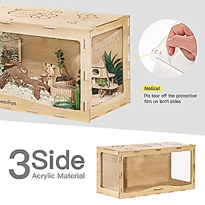 MEWOOFUN Large Hamster Cage Wooden Hamster Cage for Syrian Hamster Without Accessories (Front-closing-39.4" L X 19.7" W X 19.7”H)