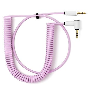 MyVolts Candycord OP-1 / OP-Z Special Audio Cable, Straight Mini Jack to Angled Mini Jack, Curly 65cm to 90cm, Jellybean Purple Colour