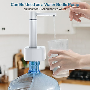 Water Dispenser for 5 Gallon Bottle, Desktop Water Dispenser with 4 Levels, 2-in-1 Smart Tabletop Water Dispenser & Water Jug Pump, Portable Water Jug Dispenser Bottle Pump for Home, Office, Camping