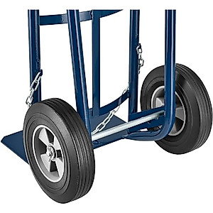 Global Industrial Single Cylinder Hand Truck with Curved Handle, 10" Semi-Pneumatic Wheels, 800 Lb. Cap, 47" H