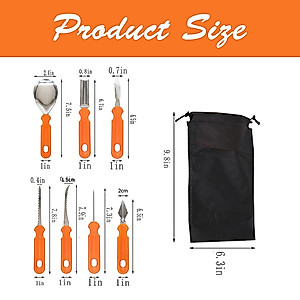 7PCS Pumpkin Carving Kit, Halloween Decorations Stainless Steel Pumpkin Carving Tools, Pumpkin Carving Knife, Professional Heavy Duty Carving Set for Halloween Decoration Jack-O-Lanterns