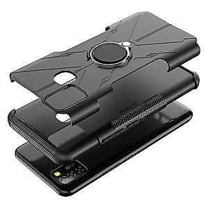 Kukoufey Case for Infinix Smart 5 Case Cover,360°Rotatable Kickstand Dual Layer Shockproof Case for Infinix Hot 10 Lite X657B / Smart 5 Case Black