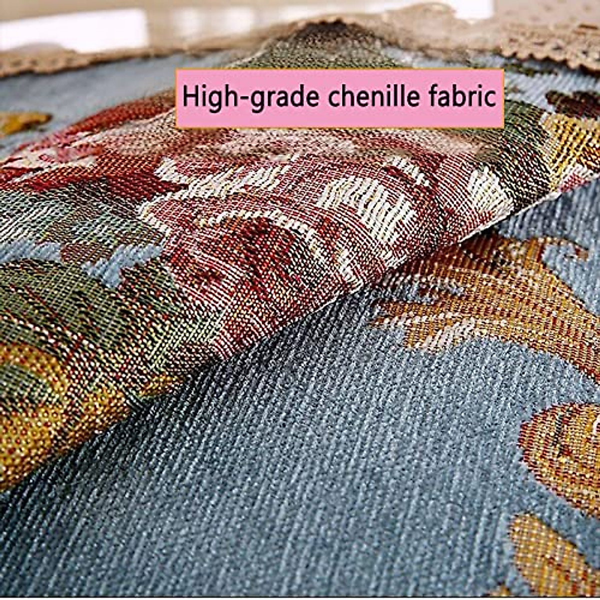 YQ WHJB Seat Cushion European Style Dining Chair Anti-Slip Fabric Cushions Mat Household Buttocks Pad Bandage Washable Seat Cushion with Ties Chair Pad(48 * 50cm, A)