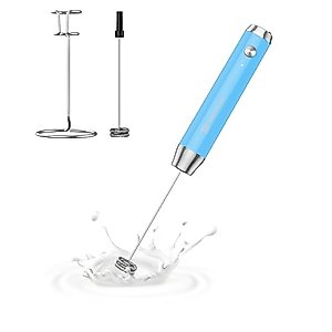Maestri House Rechargeable Milk Frother with Stand, Handheld Electric Foam Maker Waterproof Detachable Stainless Steel Whisk Drink Mixer Foamer for Lattes, Cappuccino