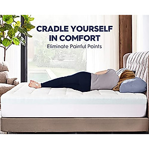 ELEMUSE Dual Layer 4 Inch Memory Foam Mattress Topper Queen Size, 2 Inch Cooling Gel Memory Foam Plus 2 Inch Bamboo Pillow Top Cover, Comfort Support Back Pain Relief